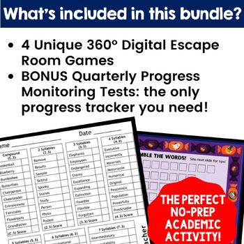 Multisyllabic Word Games & Lists and Baseline Assessment | Digital ...