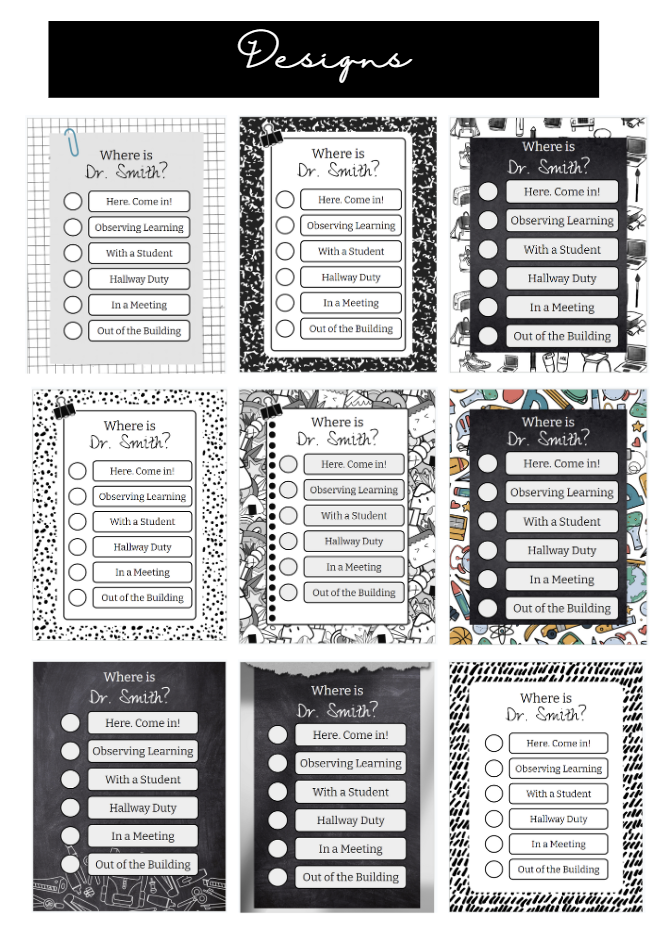 Editable School Leader Office Door Sign – The Principal Exchange