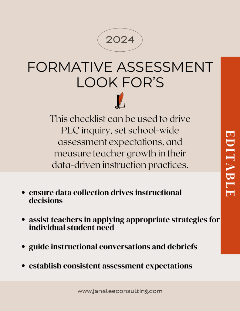 Formative Assessment Look For’s – The Principal Exchange