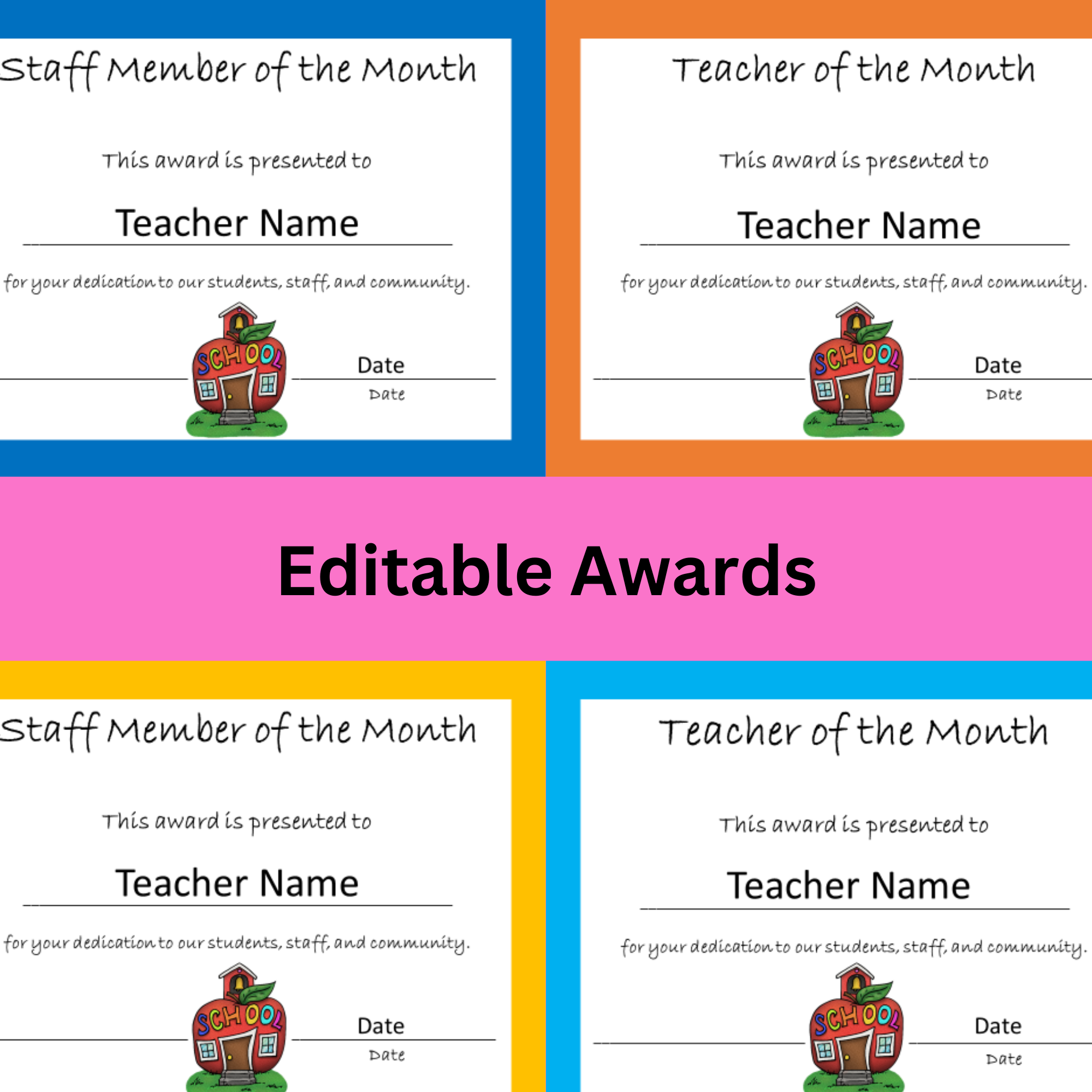 Teacher and Staff Member of the Month Awards – The Principal Exchange