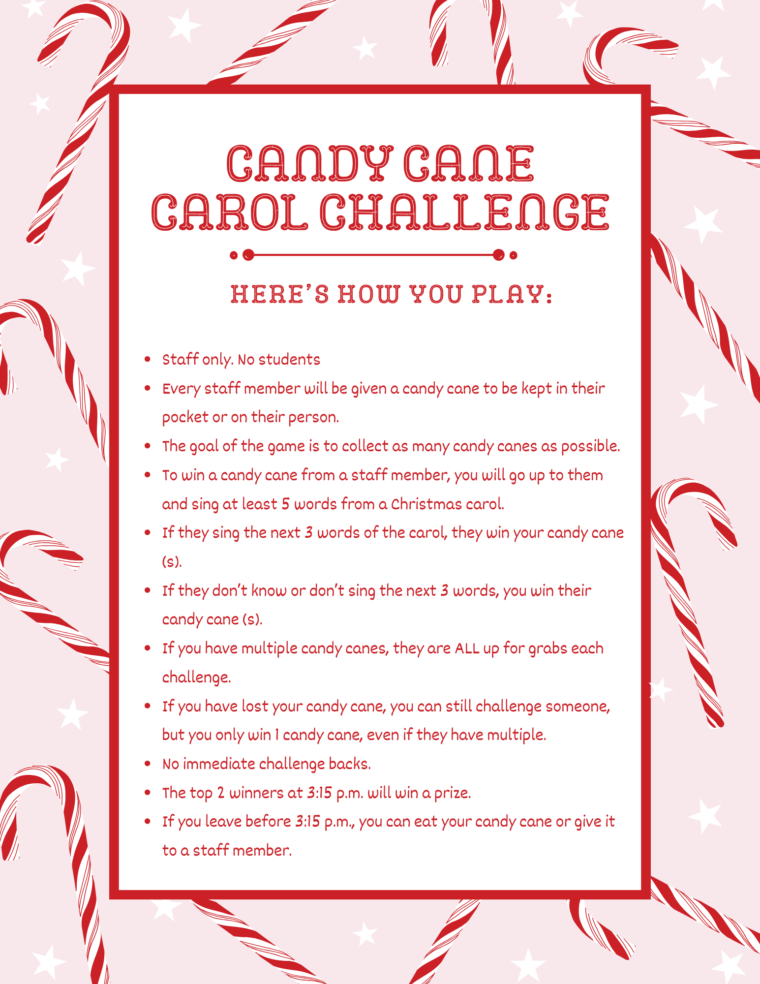 Candy Cane Carol Challenge – The Principal Exchange